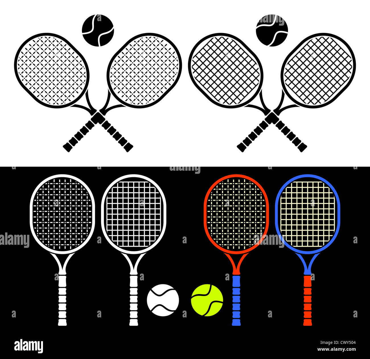 Crossed tennis rackets hi-res stock photography and images - Alamy