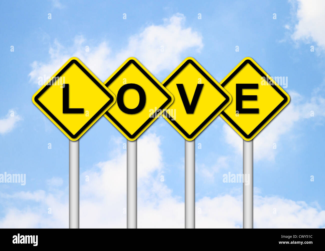 love sign with blue sky background Stock Photo - Alamy