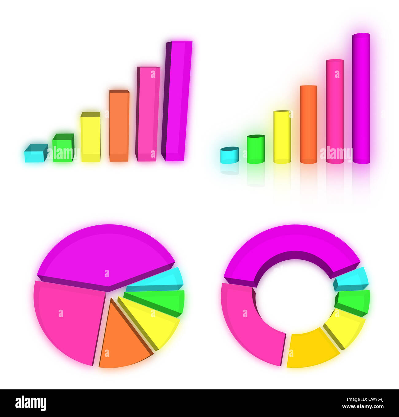 Set of rainbow charts graph Stock Photo - Alamy
