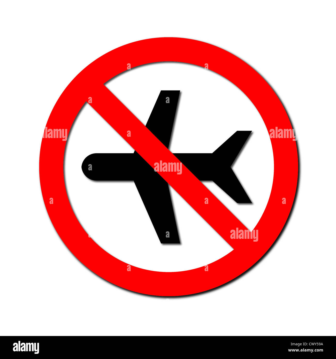 no flying on white background Stock Photo - Alamy