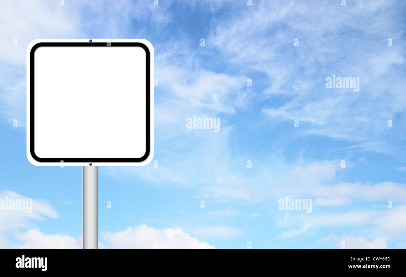 blank sign with blue sky background Stock Photo - Alamy