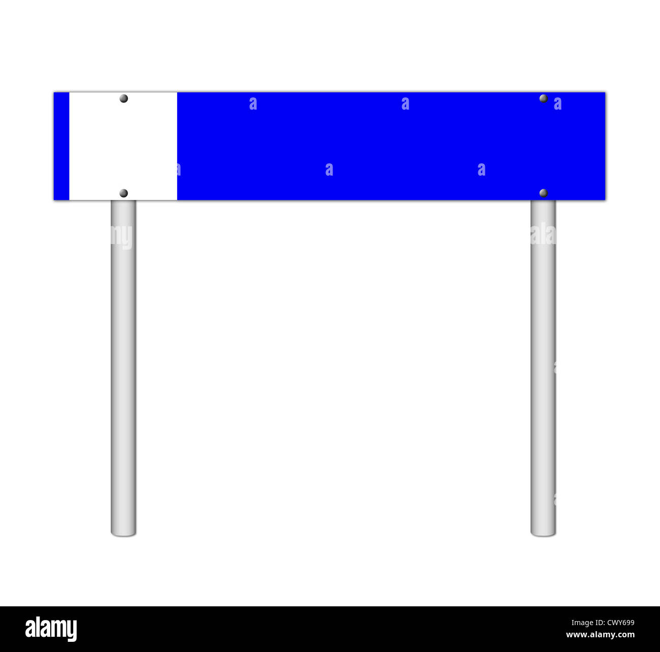 blue sign on white background Stock Photo - Alamy