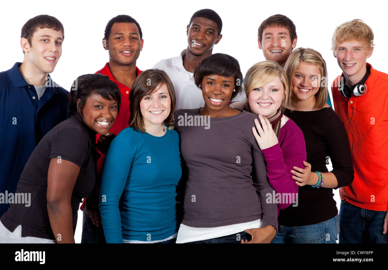 A group of multi-ethnic college students/ friends Stock Photo - Alamy