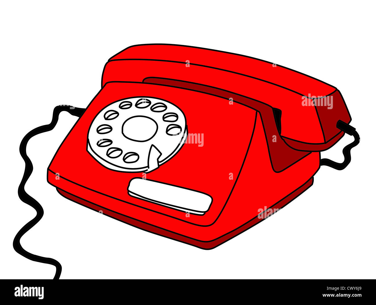 telephone drawing on white background, vector illustration Stock Photo ...