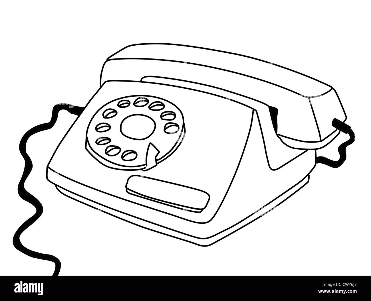 telephone drawing on white background, vector illustration Stock Photo ...