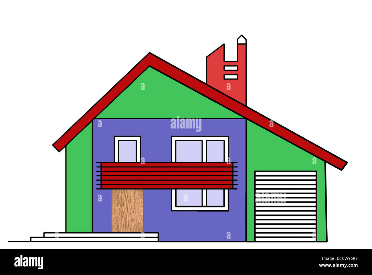 house drawing on white background Stock Photo - Alamy