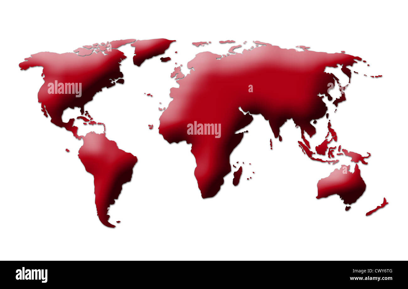 world map on white background Stock Photo - Alamy
