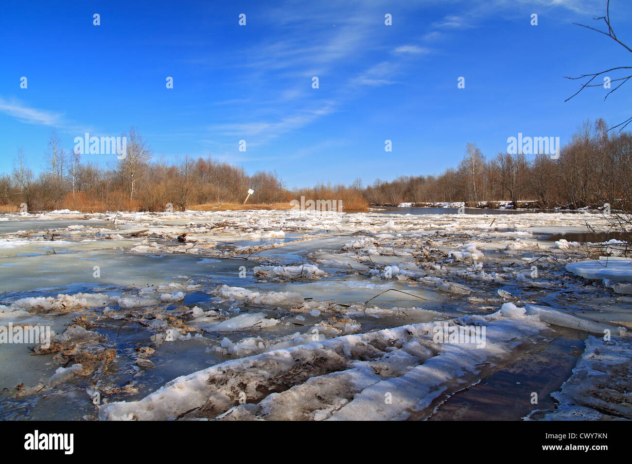 autumn ice on small river Stock Photo - Alamy