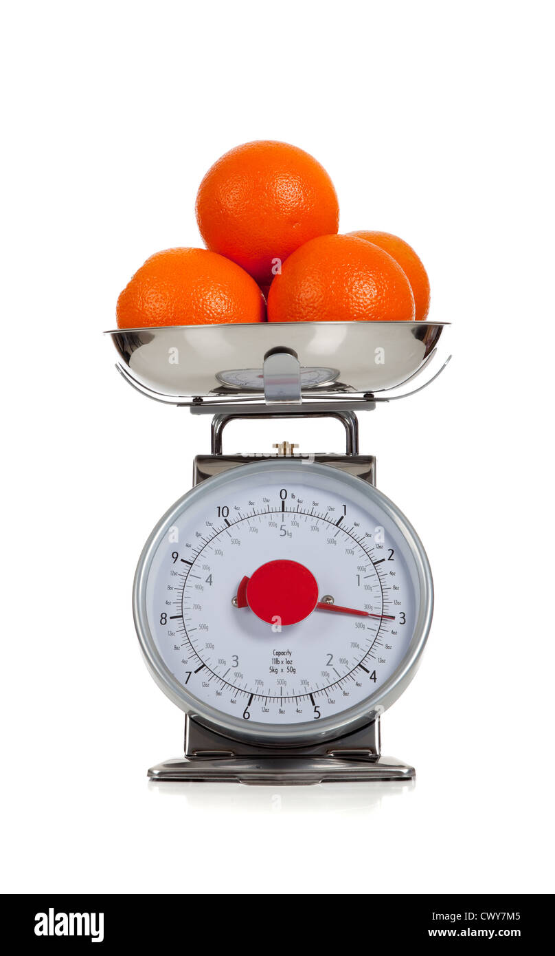 Oranges on food scale white hi-res stock photography and images - Alamy