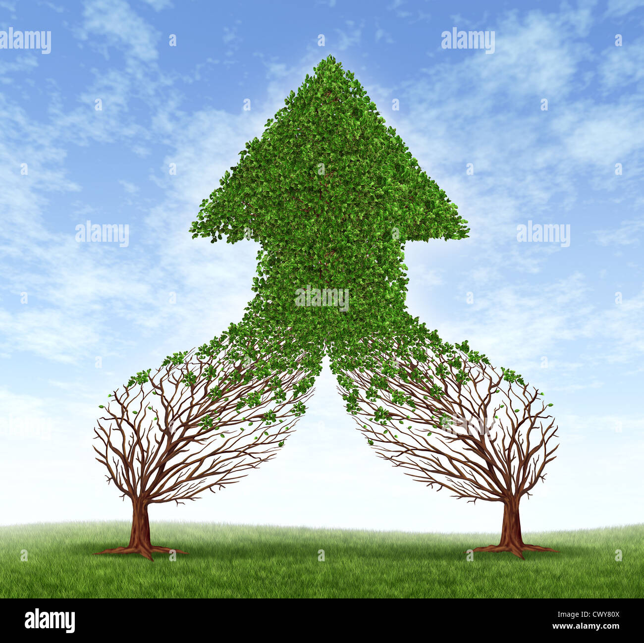 Working together business symbol and financial merger concept as two ...