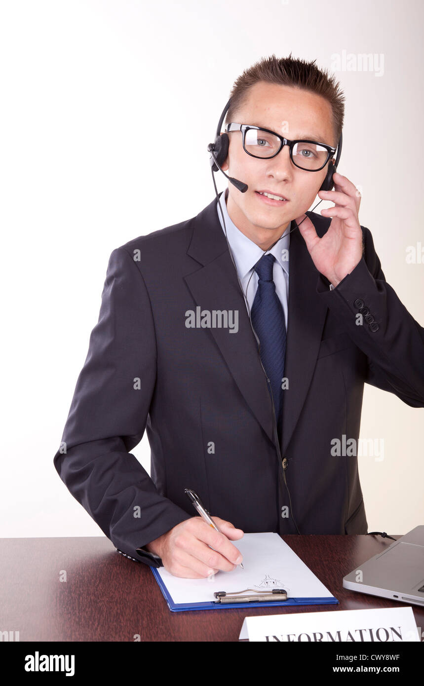 Male receptionist hi-res stock photography and images - Alamy