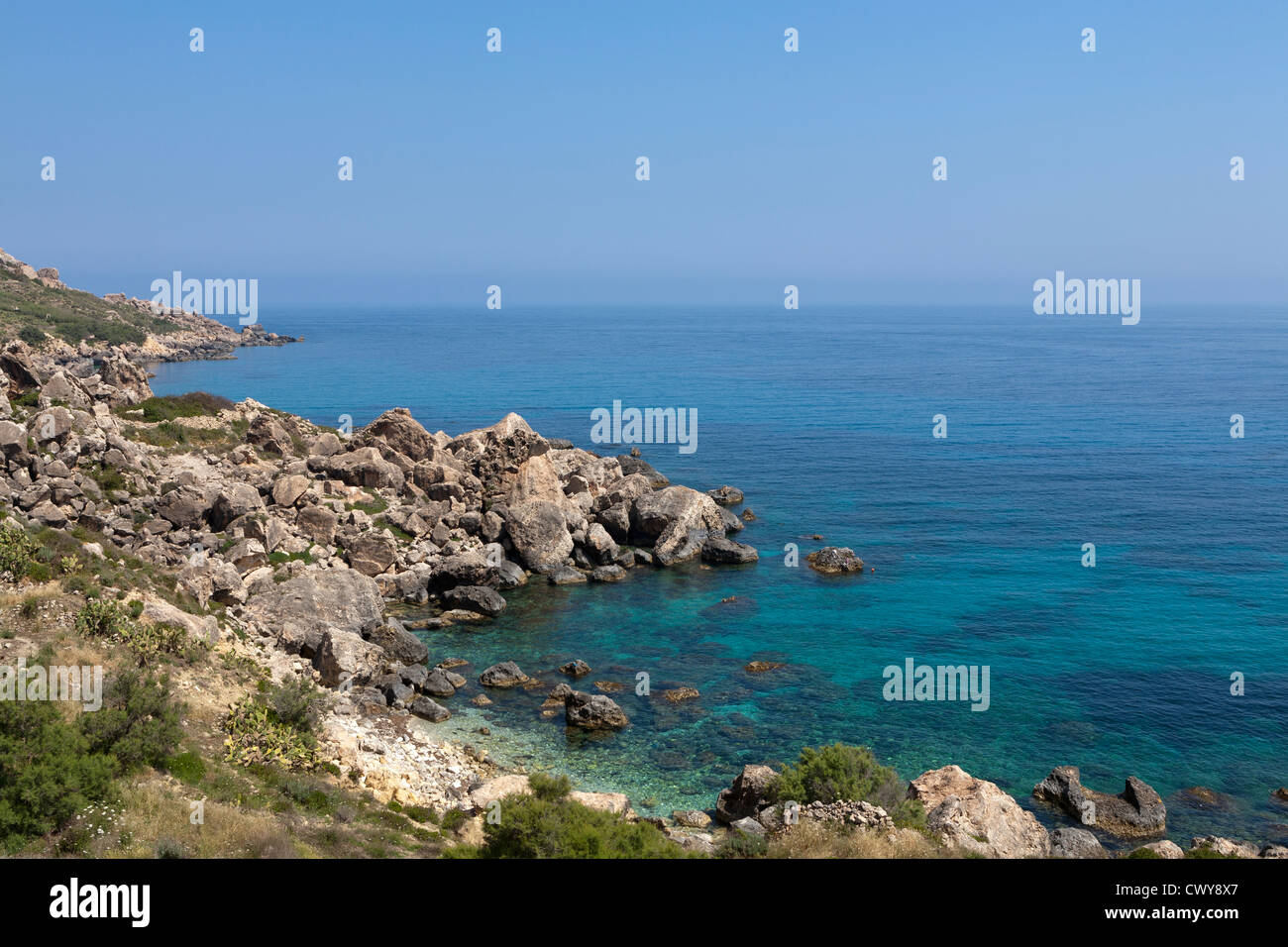 Coastal scene Island of Gozo, Mediterranean Sea Stock Photo - Alamy