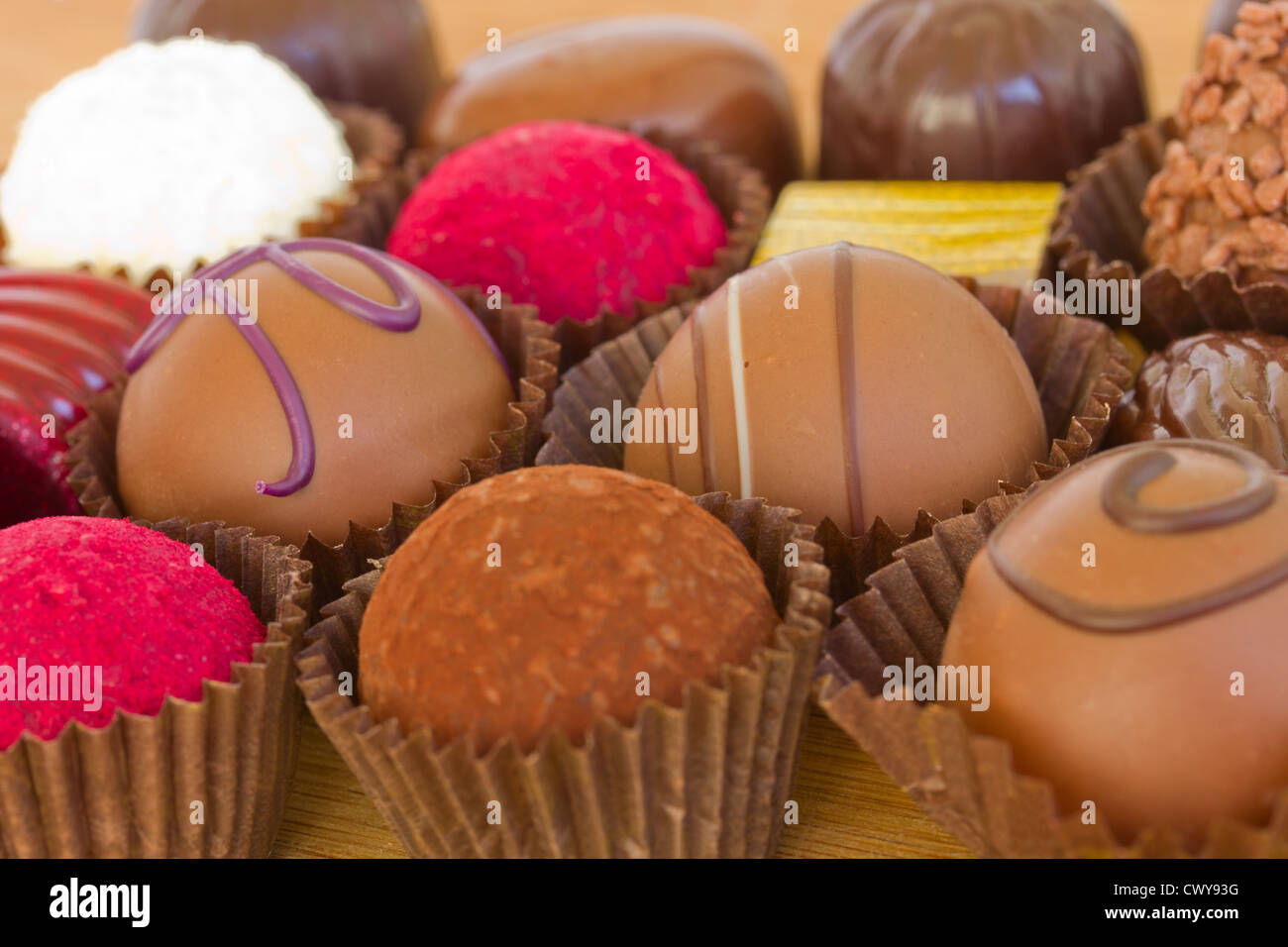 variations of chocolated sweet pralines Stock Photo - Alamy