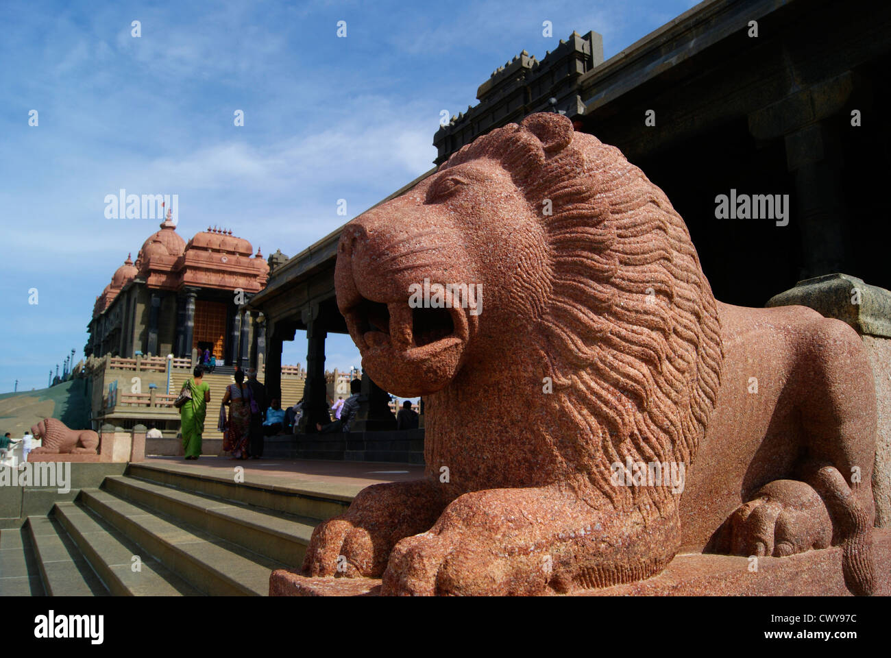 Kanyakumari Huge Stone Lion Sculpture in Sripada Parai Temple Monument ...