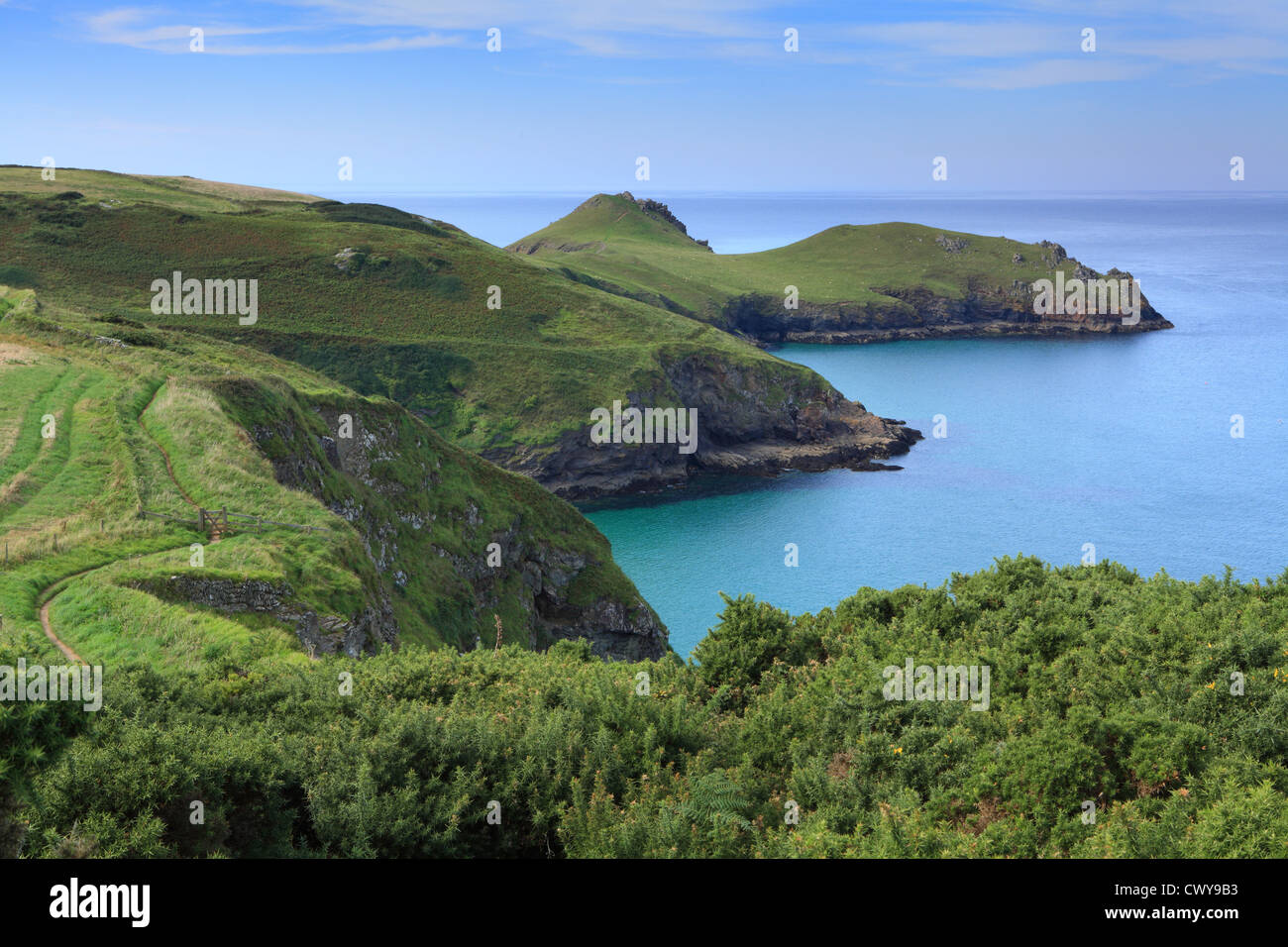 Rumps point from coastal path Island, North Cornwall, England, UK Stock ...