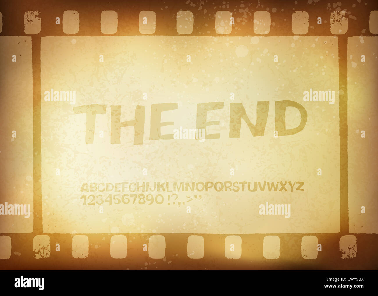 Old filmstrip. Movie ending frame Stock Photo - Alamy