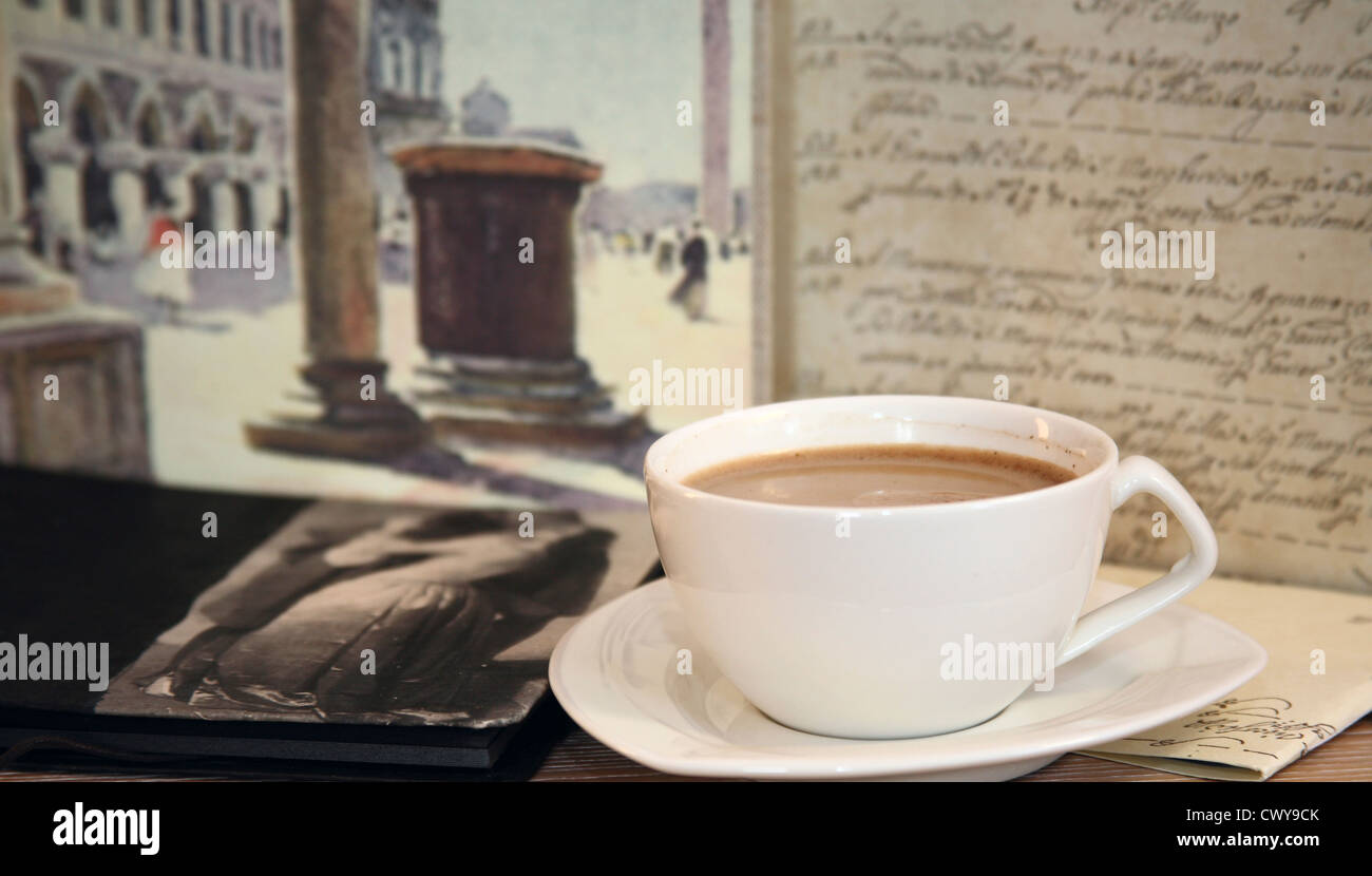 drinking coffee and dreaming of future Stock Photo - Alamy