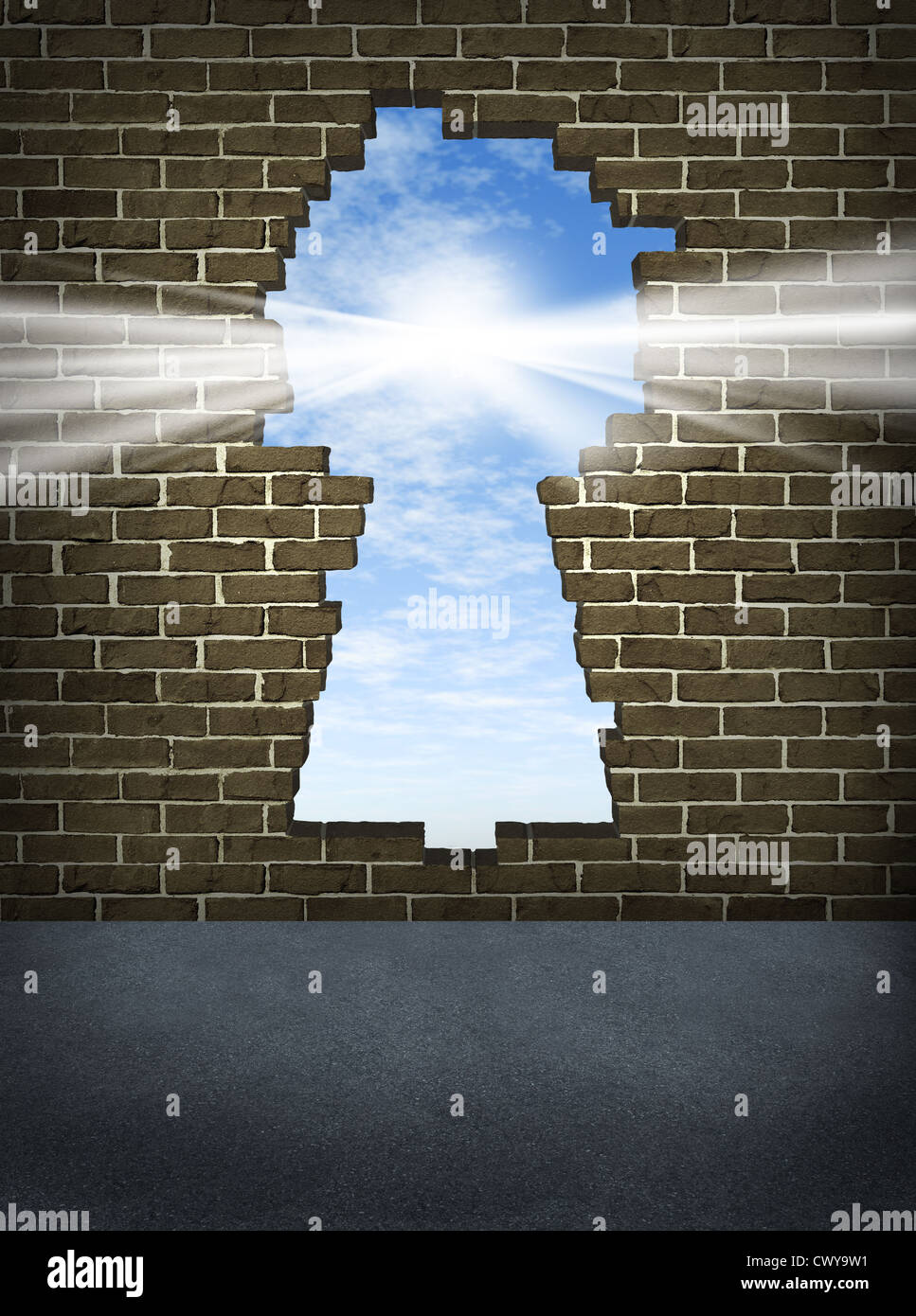 Break through and the solution or answer to success as a breaking down ...