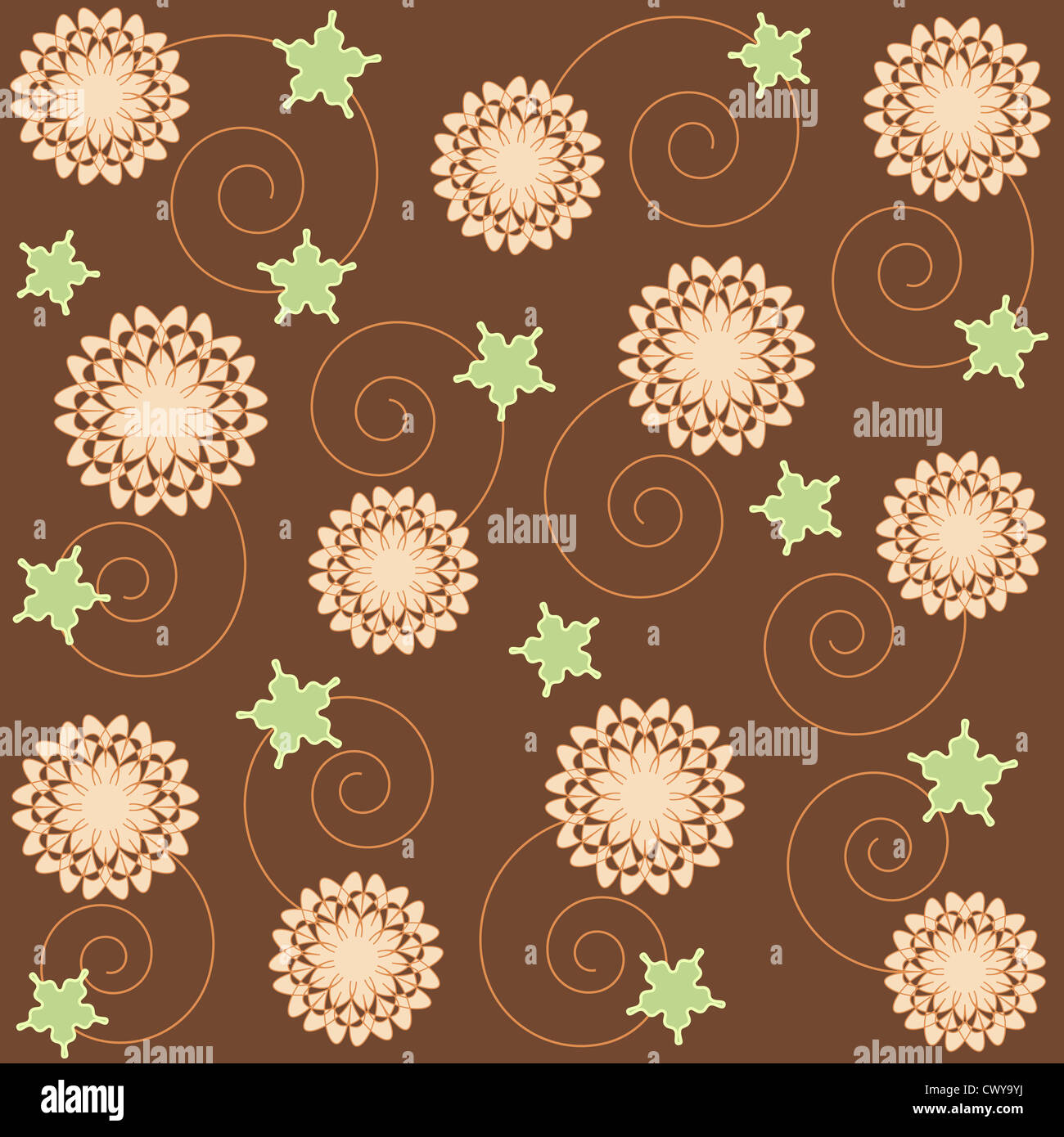 Brown floral pattern hi-res stock photography and images - Alamy