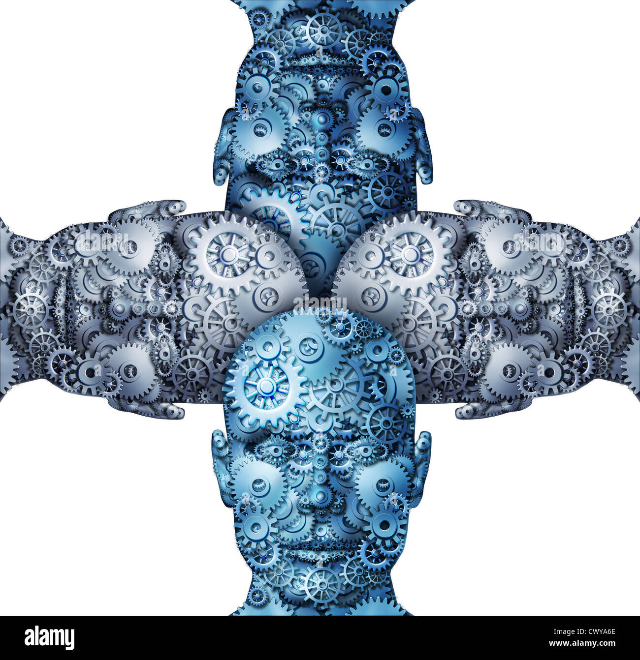 Partnership working together as a team connecting their ideas together ...