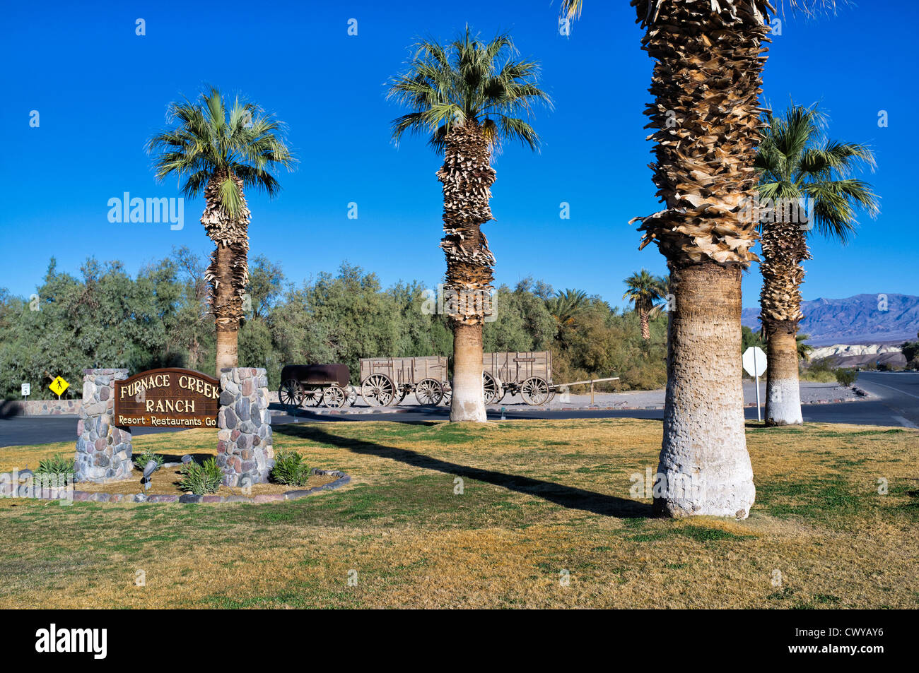 Furnace Creek in Death Valley National Monument, California Stock Photo ...