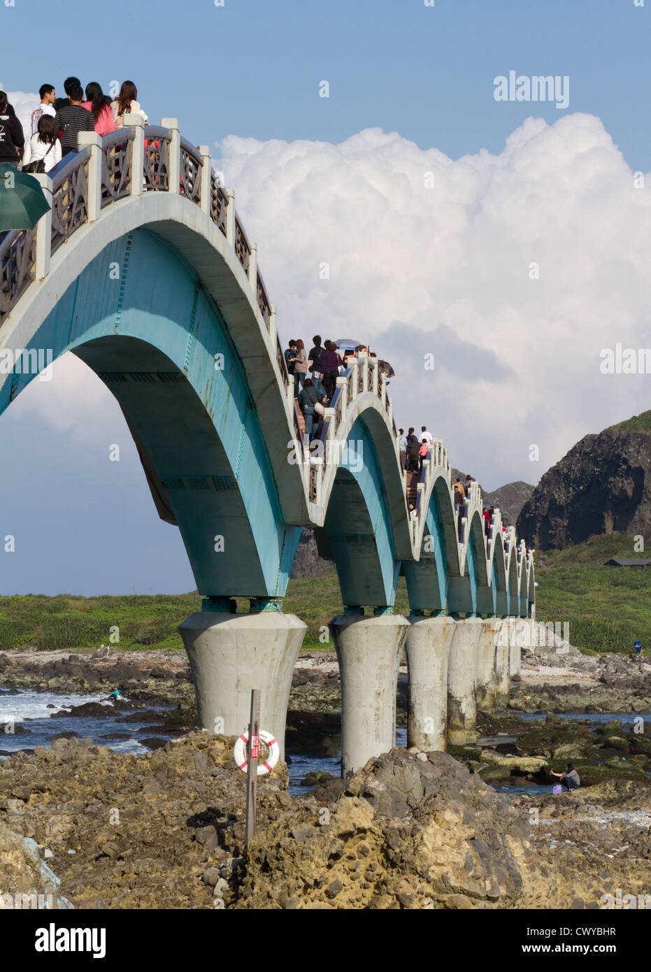 8-arched bridge at Sanxiantai in Taidong County on Taiwan's east coast ...