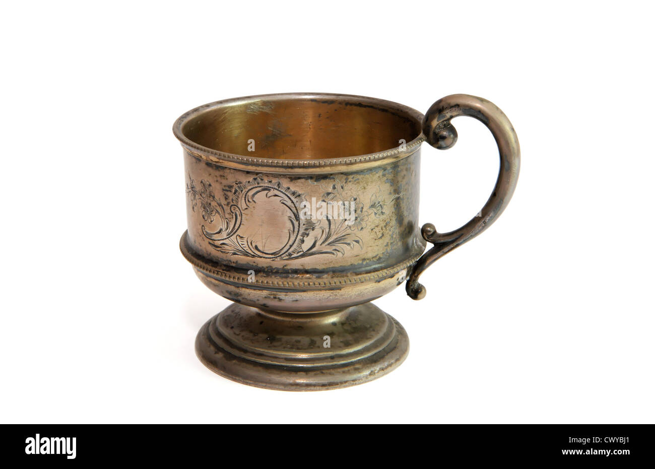 Vintage silver cup isolated Stock Photo - Alamy