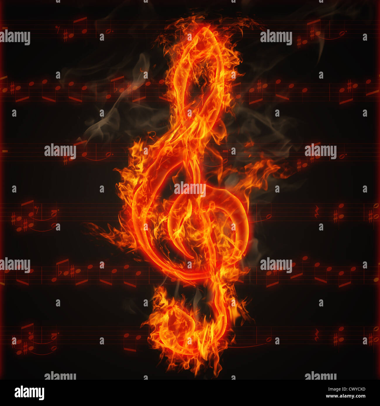Clef on fire Stock Photo - Alamy