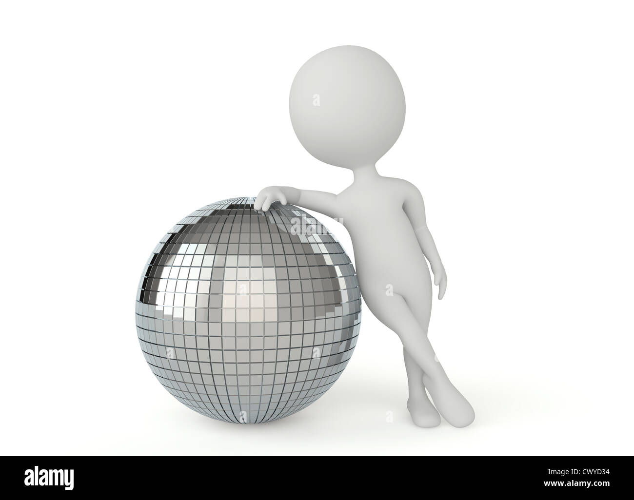 3d humanoid character with a disco ball on white Stock Photo - Alamy