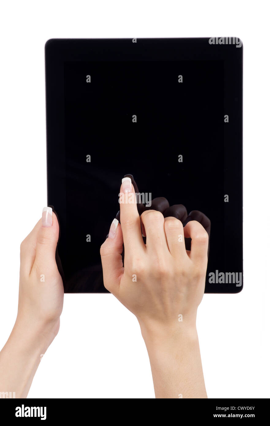 tablet computer. Isolated over white background Stock Photo - Alamy