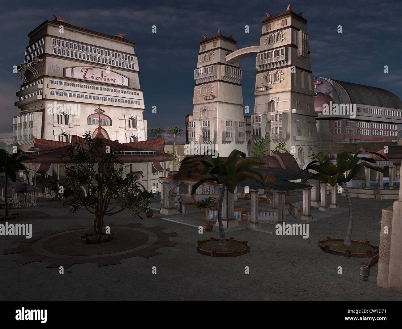 3D rendered fantasy ancient city with monuments Stock Photo - Alamy