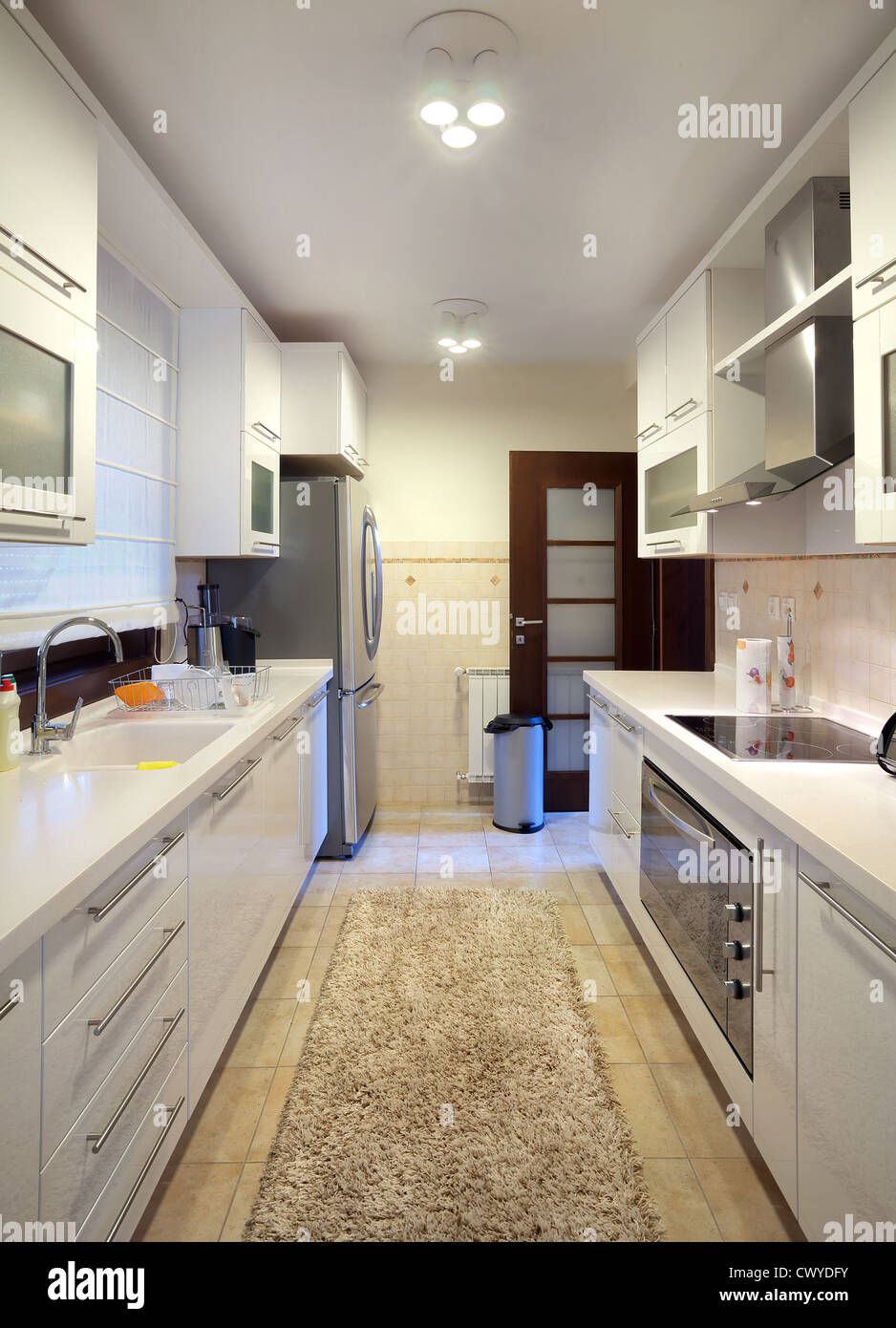 Interior of a modern kitchen during day Stock Photo - Alamy