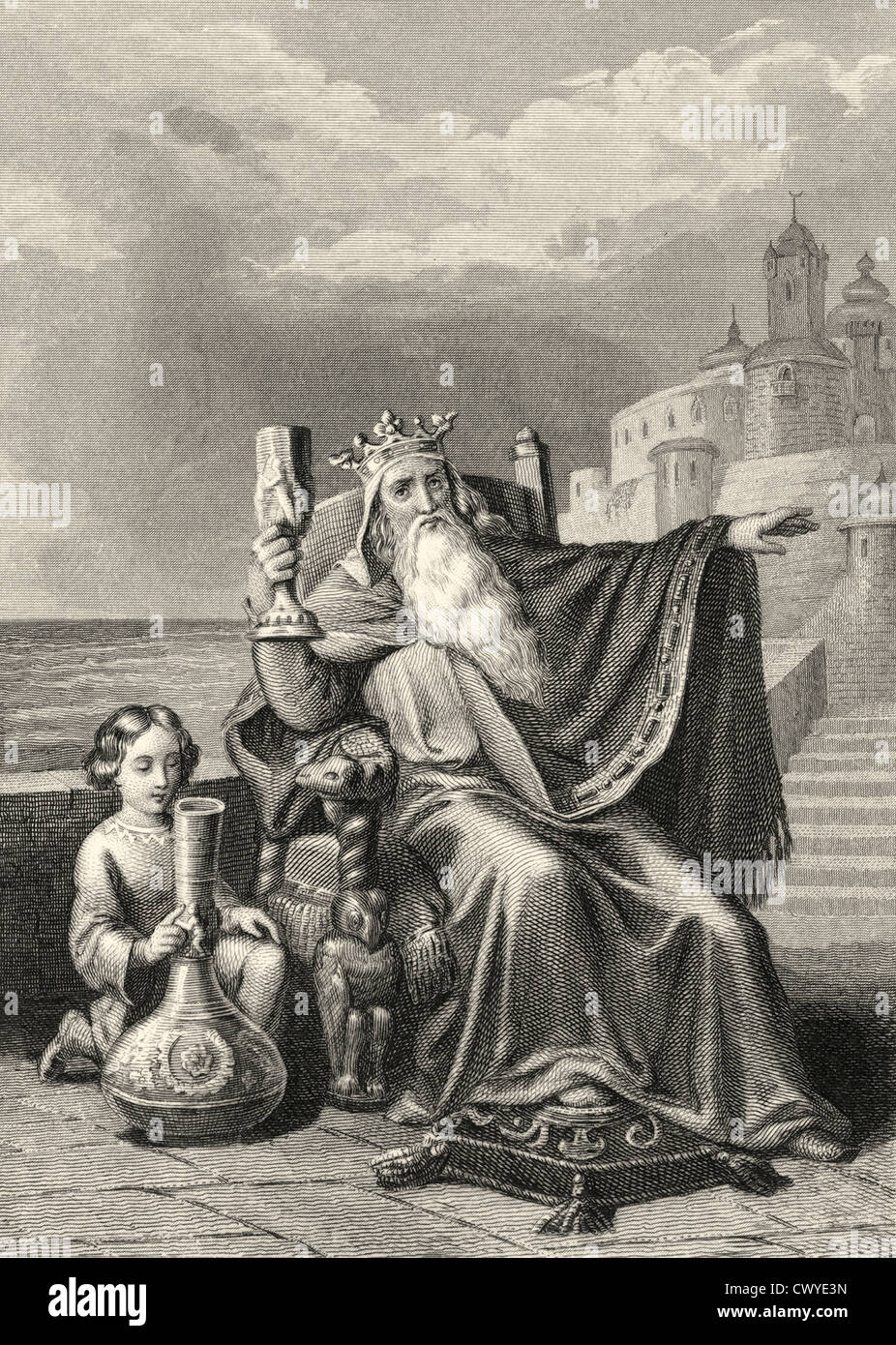 the mythical island of Thule, scene from The King in Thule, a poem by ...