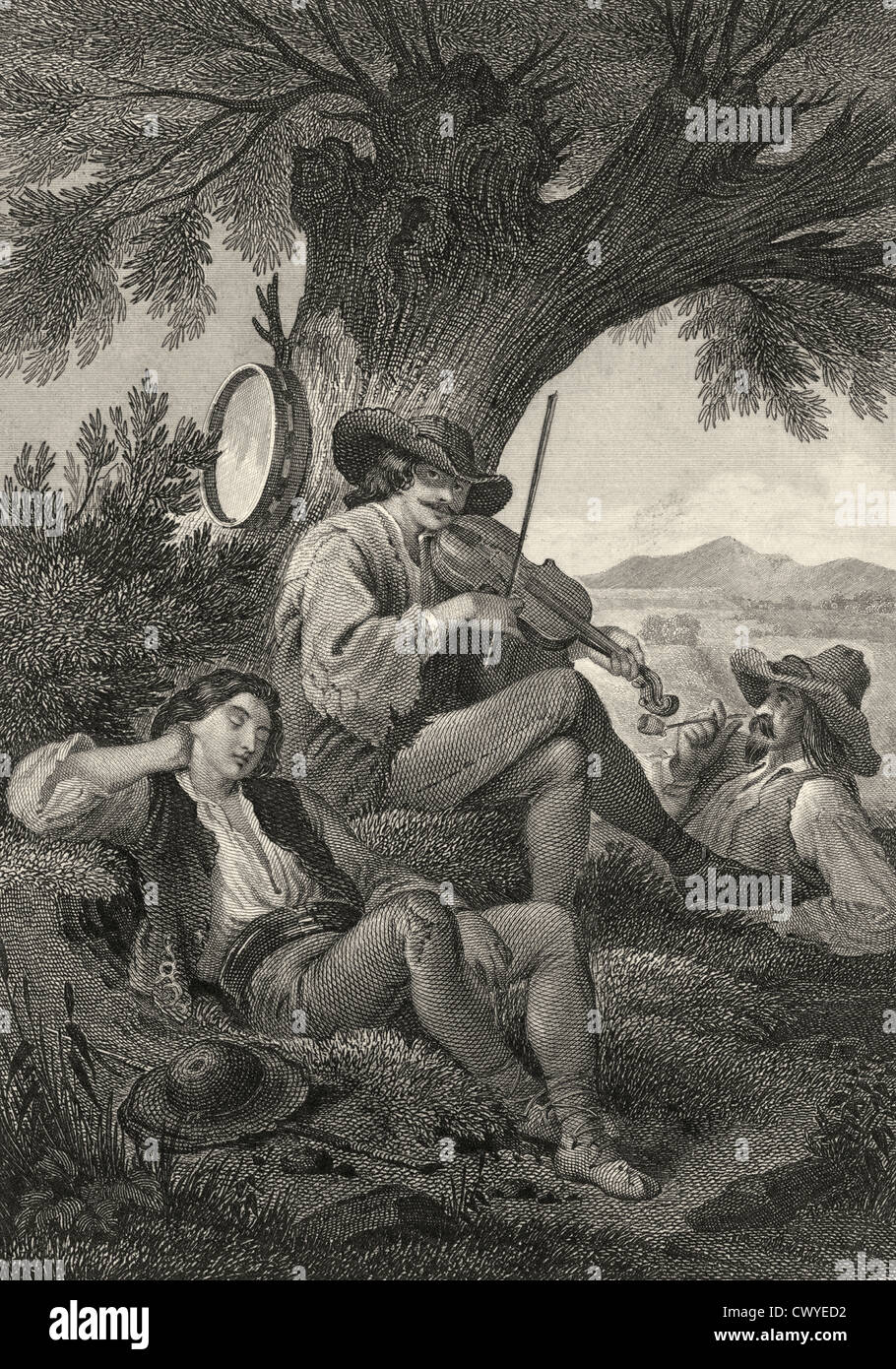 Romantic Gypsy Music, illustration on The Three Gypsies, a poem by ...