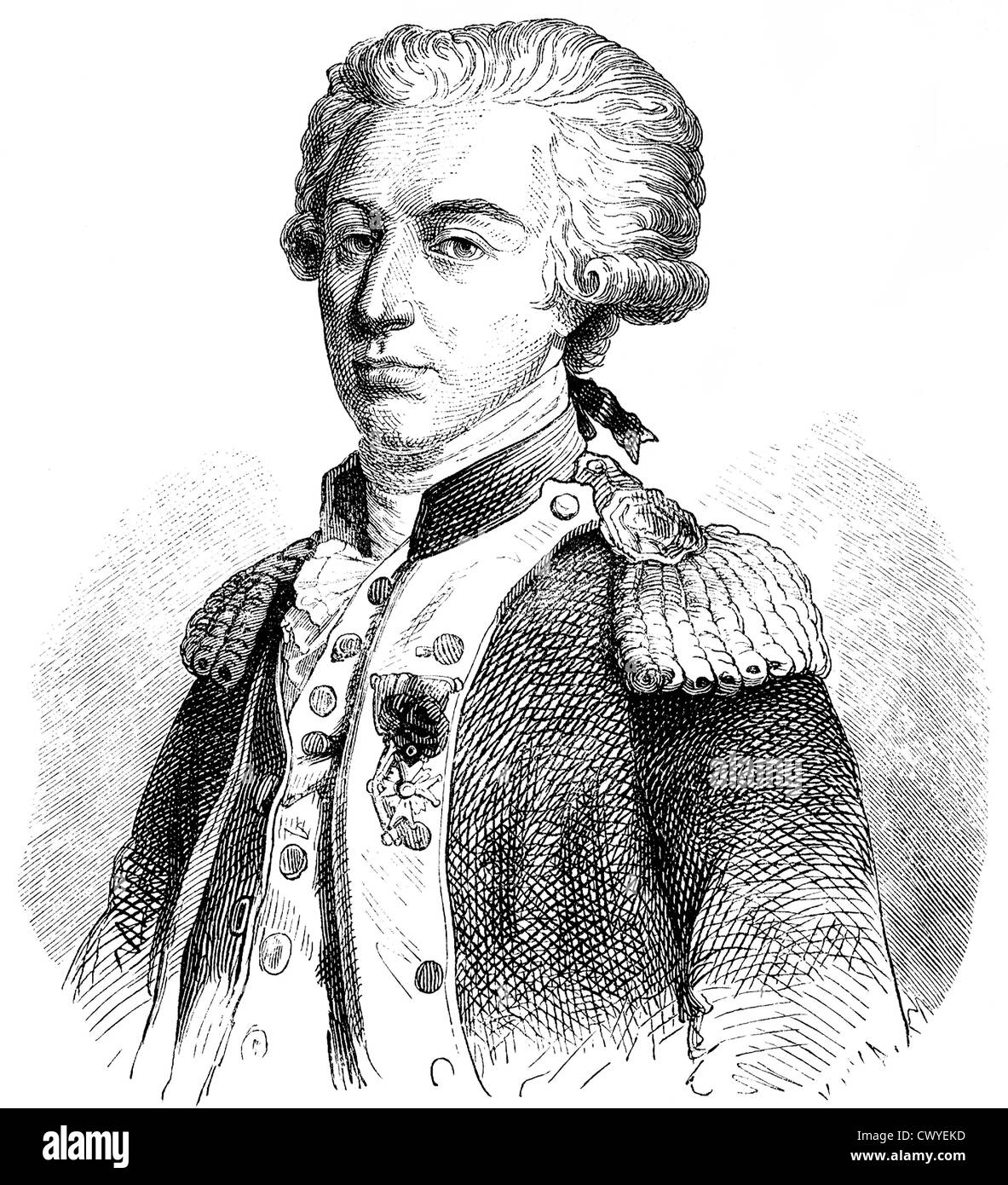 Marie-Joseph-Paul-Yves-Roch-Gilbert du Motier, Marquis de La Fayette or Lafayette, 1757 - 1834 ...
