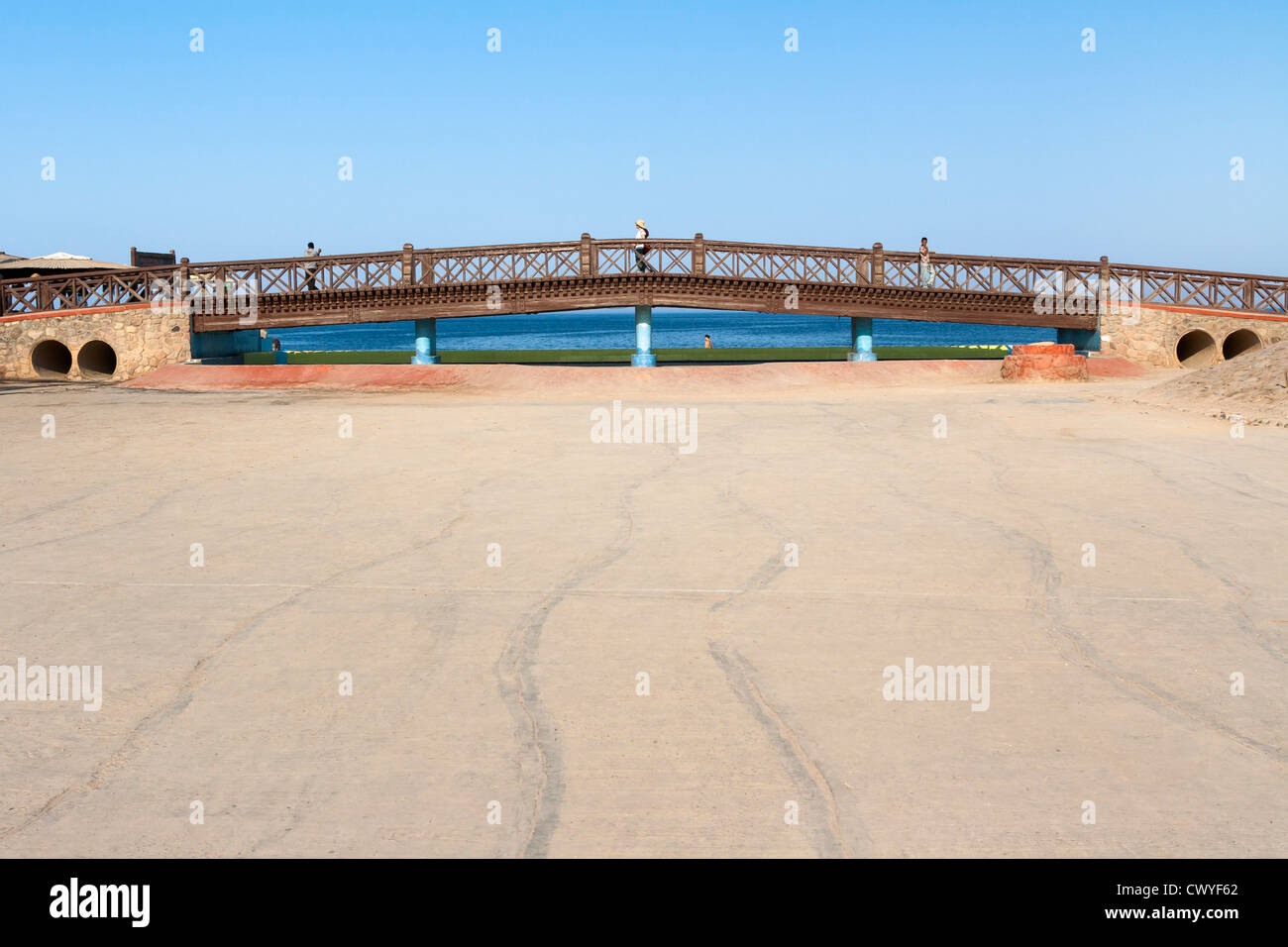 Wooden bridge on the seafront in Dahab, Egypt Stock Photo - Alamy