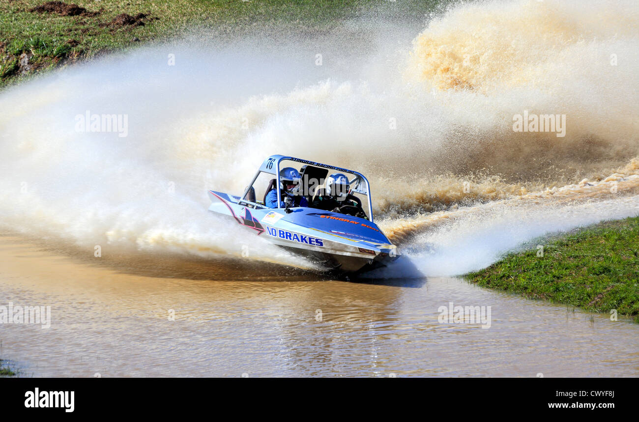 Australian Jet Sprint Boat championship timed sprint runs on enclosed ...