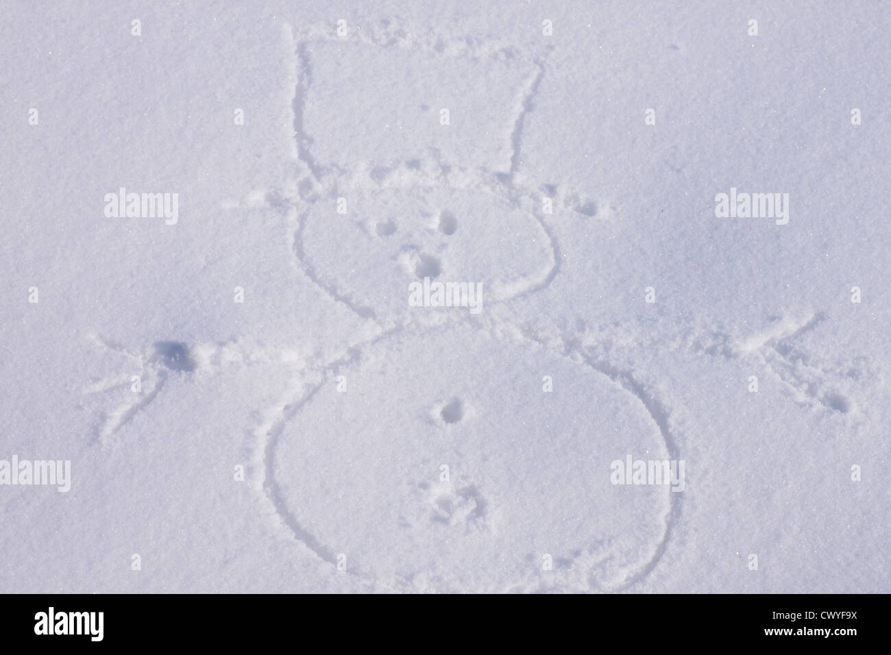 snowman drawn on a snow Stock Photo - Alamy