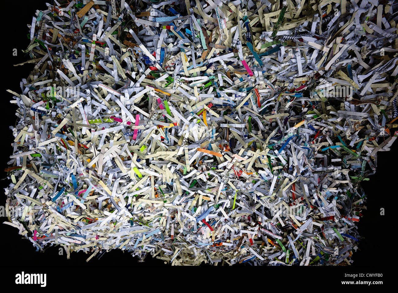 Shredding shredded Paper Security. Art with paper Stock Photo - Alamy