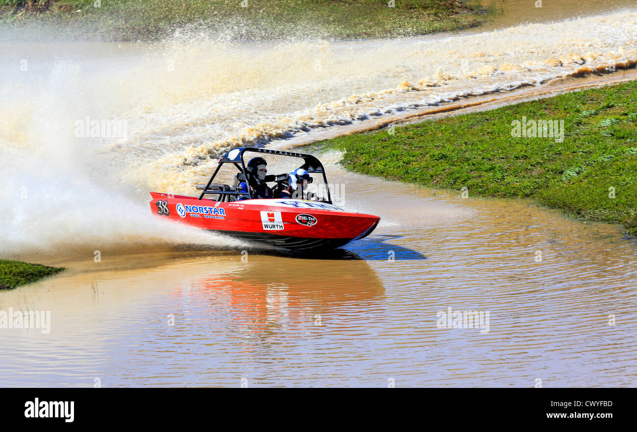 Australian Jet Sprint Boat championship timed sprint runs on enclosed ...