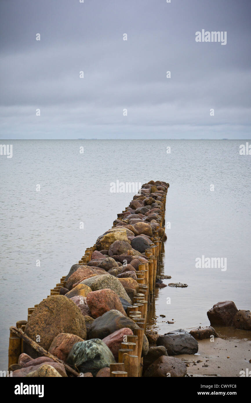 Groyne in ocean, Sylt, Schleswig-Holstein, Germany, Europe Stock Photo ...