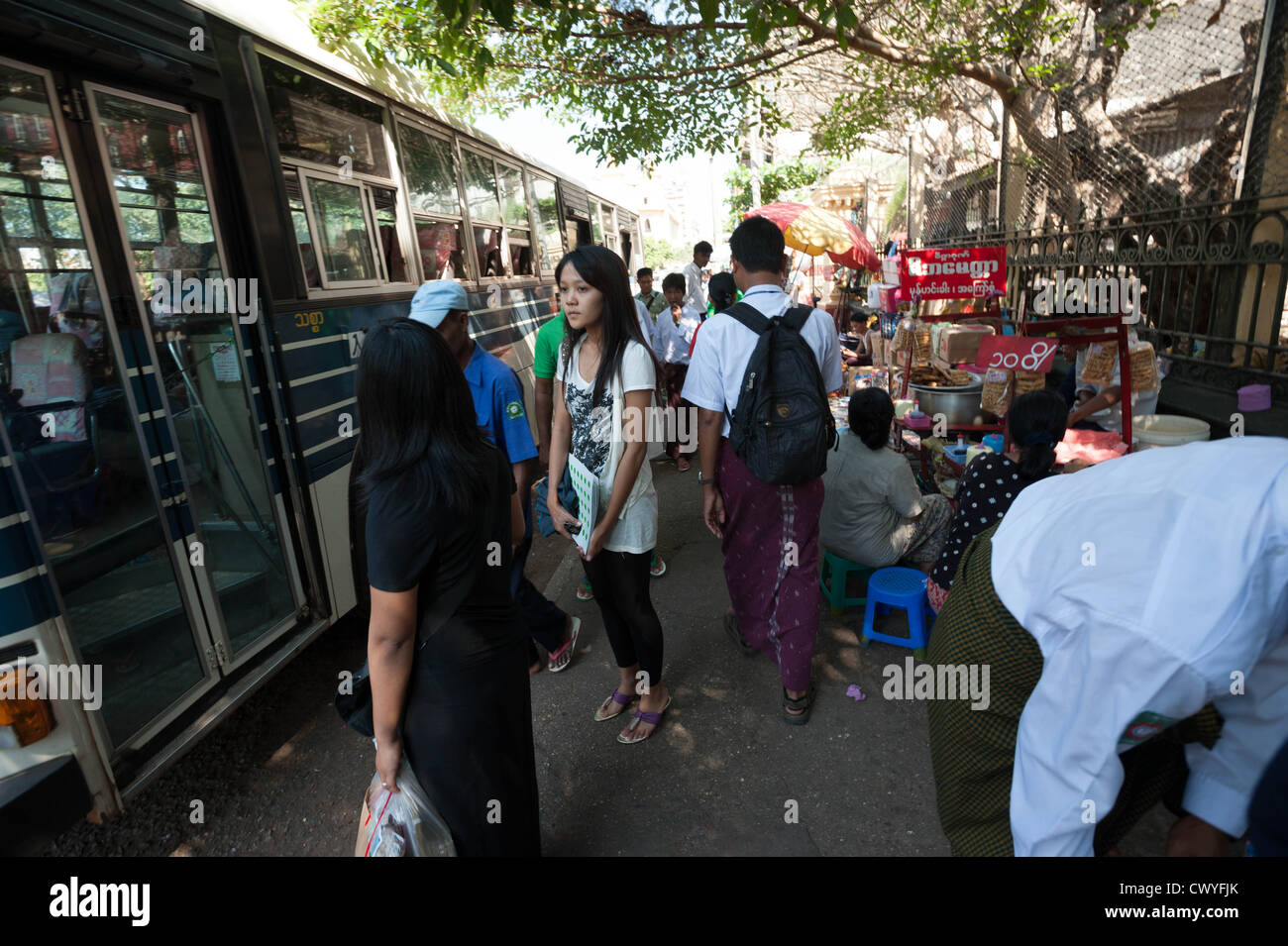 Maha Bandoola Park Street, Yangon (Rangoon), Myanmar (Burma Stock Photo ...