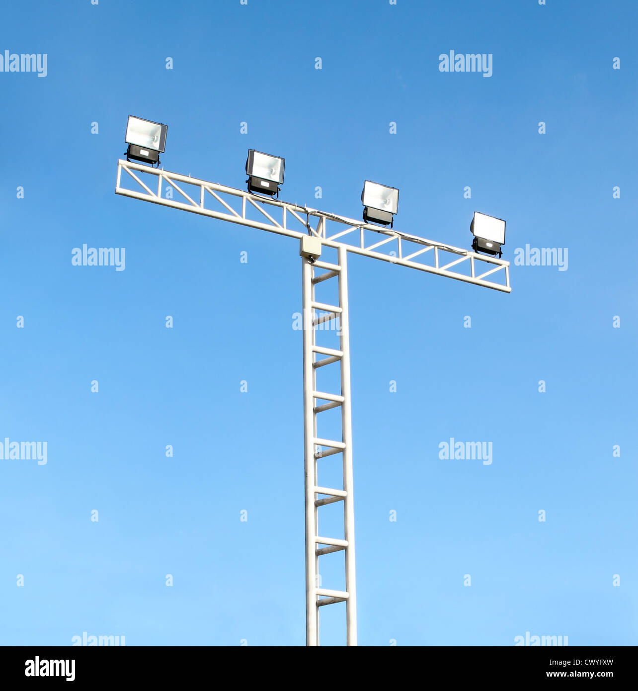 Spot light pole with blue sky Stock Photo - Alamy