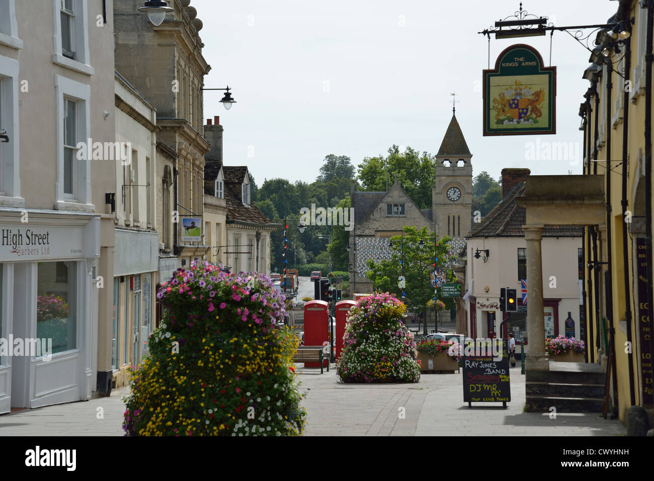 Pedestrianised High Street, Calne, Wiltshire, England, United Kingdom ...