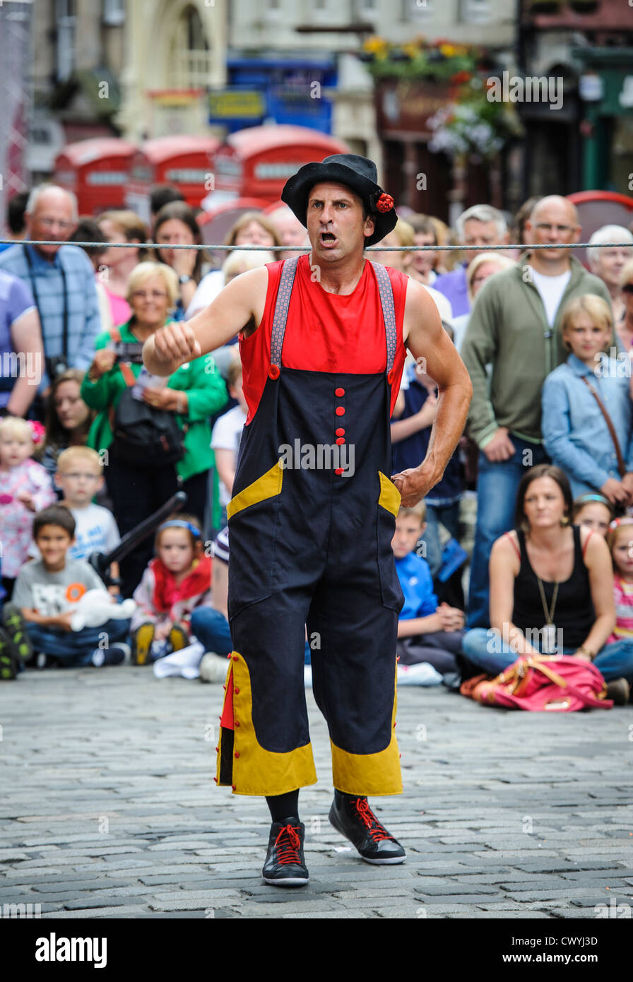 A Fringe Performer entertains the crowd and advertises their Fringe ...