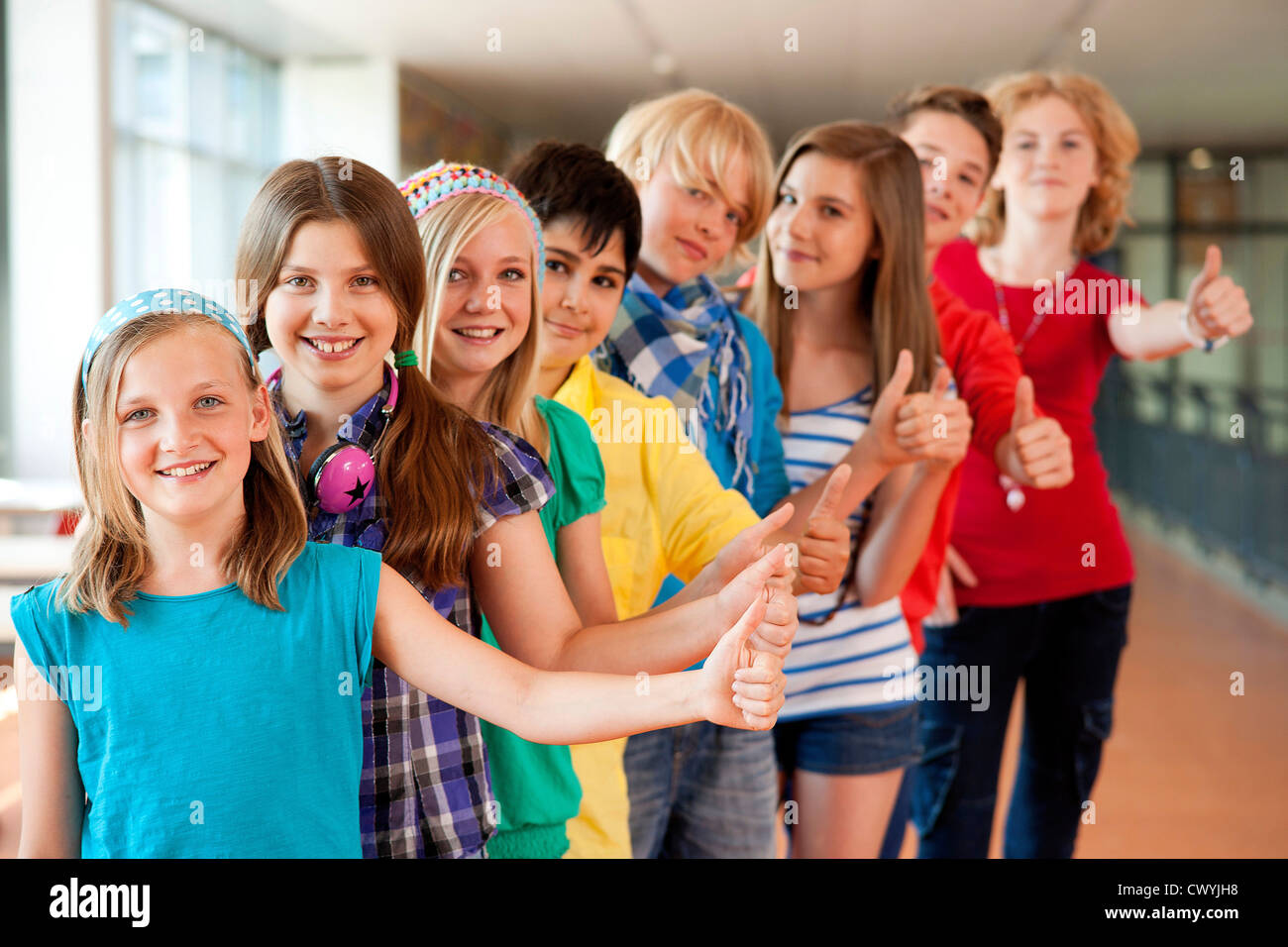 Group of optimistic schoolchildren Stock Photo - Alamy