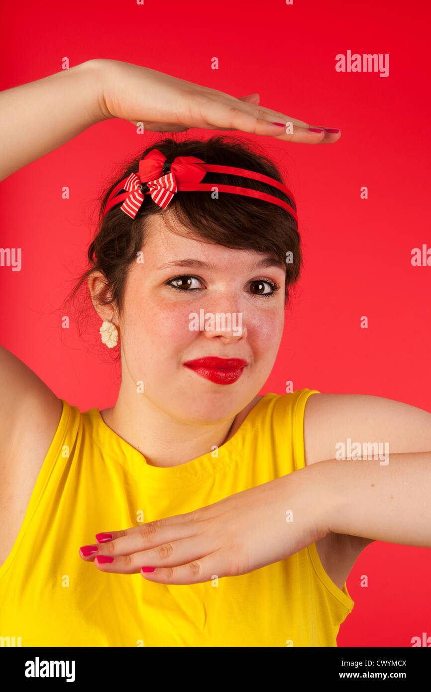 Colorful portrait of a funny girl Stock Photo - Alamy