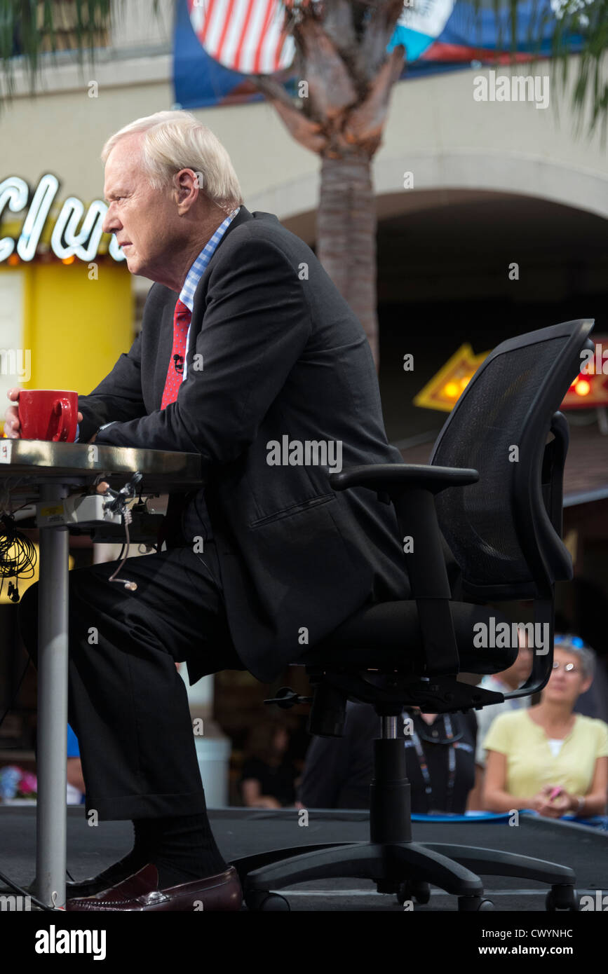 Chris Matthews, host of Hardball, MSNBC on set in Tampa Republican ...