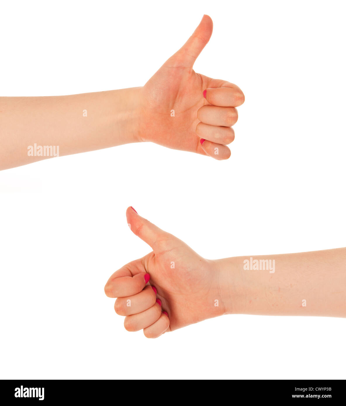 Left and right thumbs up Stock Photo - Alamy