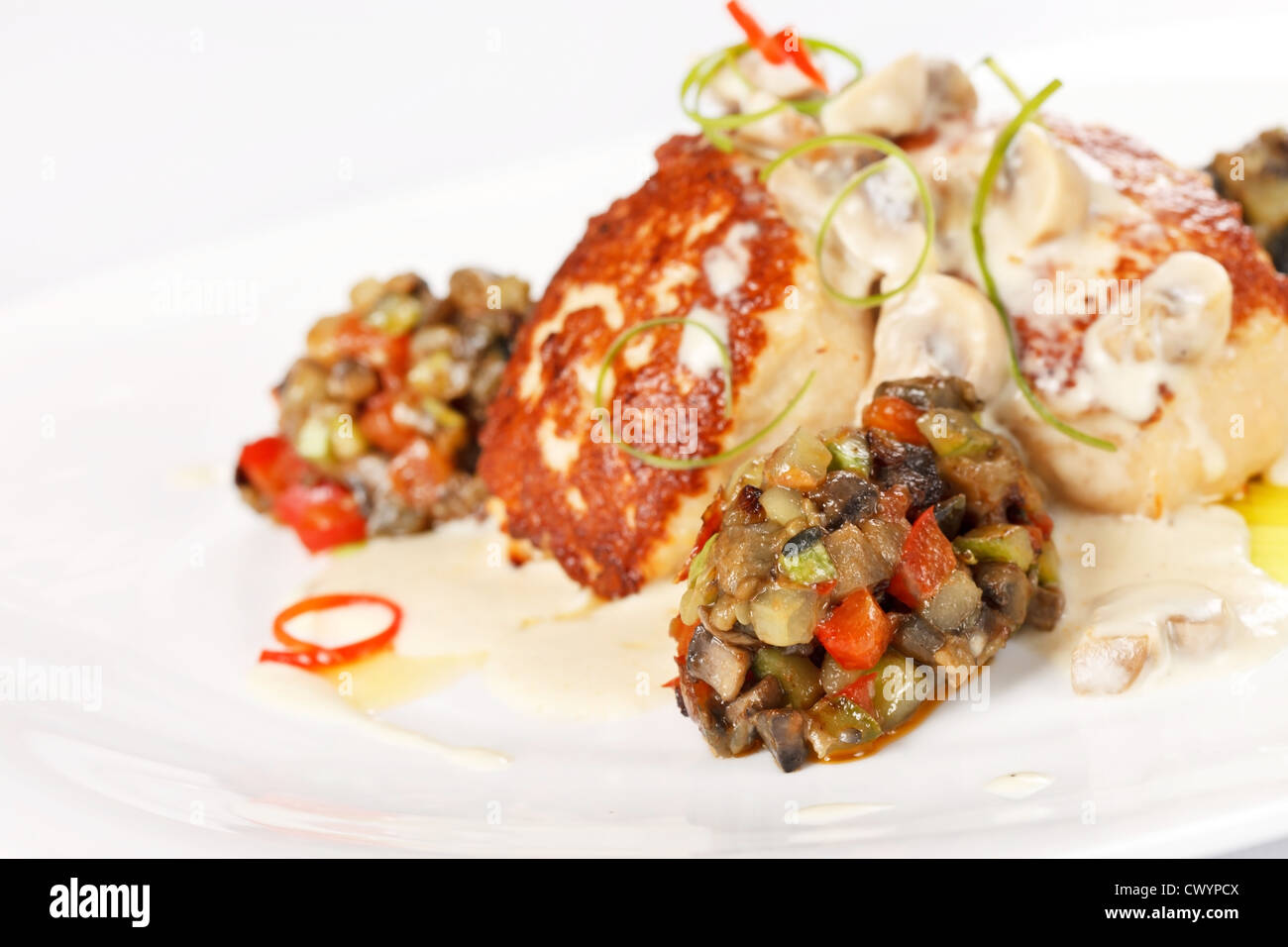 Fish cutlet with vegetables Stock Photo - Alamy